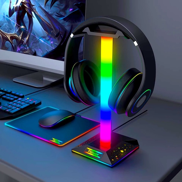 Headphones | New Rgb Gaming Headphone Stand Dual Usb Port Touch Control ...